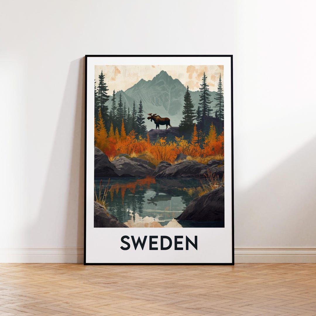 Sweden Poster, Sweden Art Print, Sweden Sverige, Vintage Travel Poster ...
