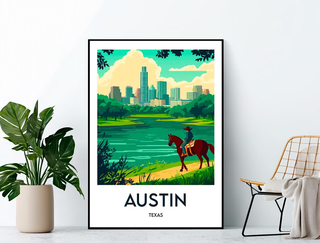 Austin Poster, Austin Art Print, Austin Texas, Austin TX Gift, Vintage ...