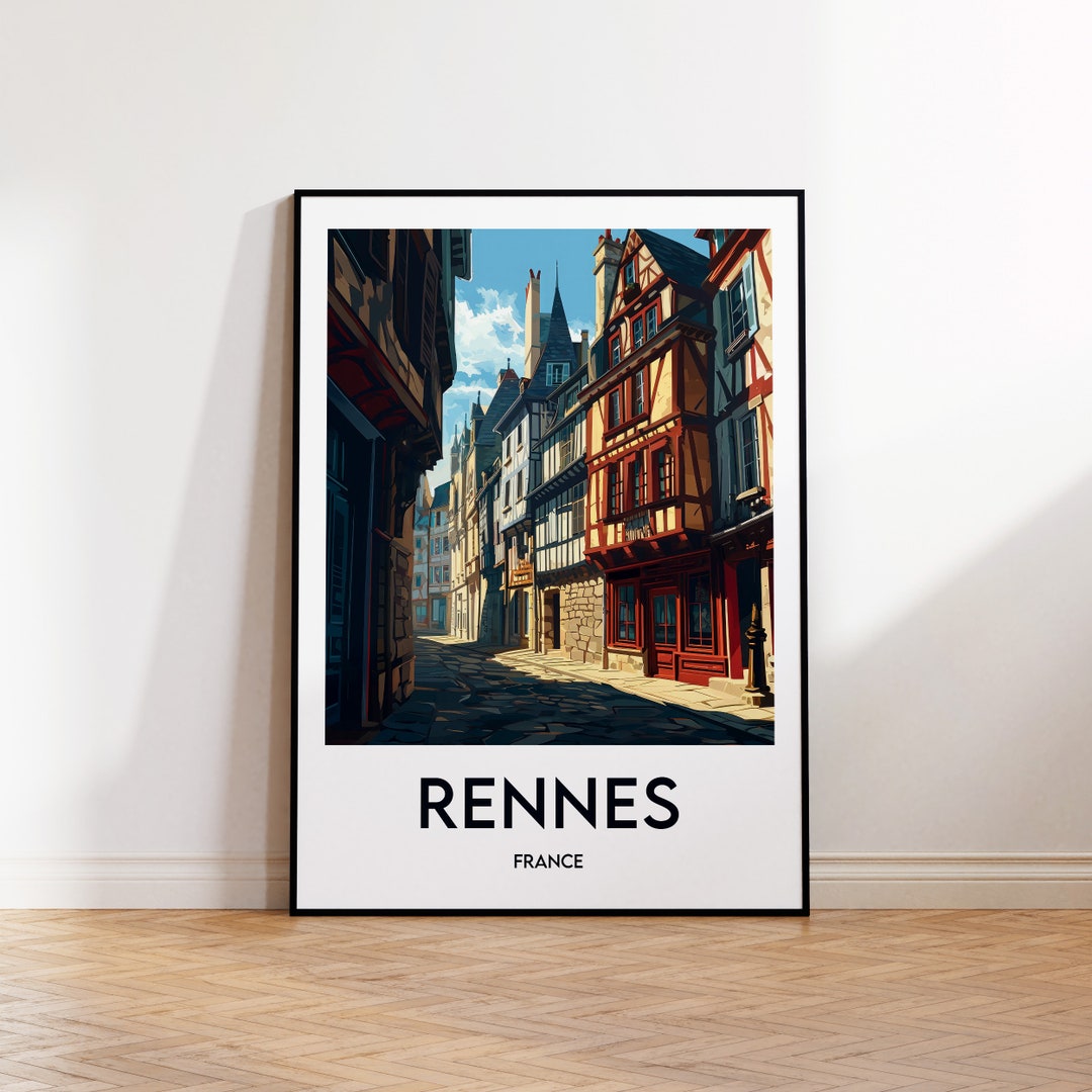 Rennes Poster, Rennes Art Print, Rennes France Illustration, Rennes ...