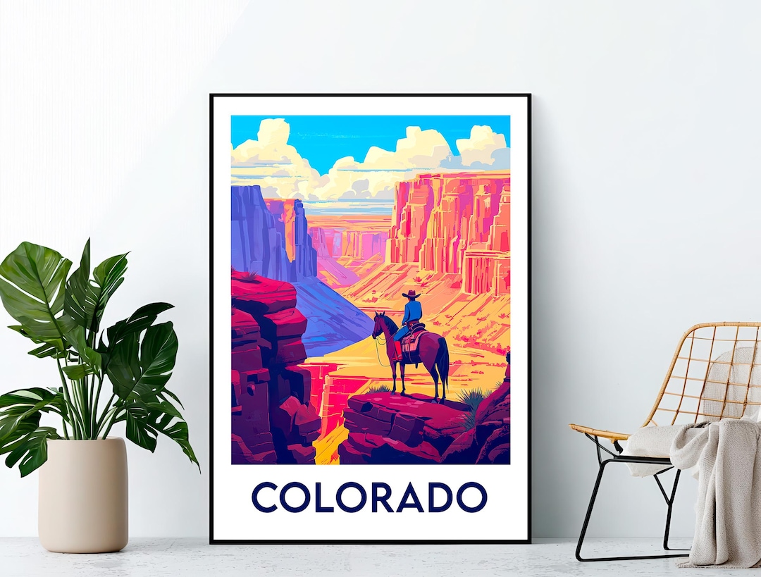 Colorado Poster, Colorado Art Print, Colorado USA Customizable, Vintage ...