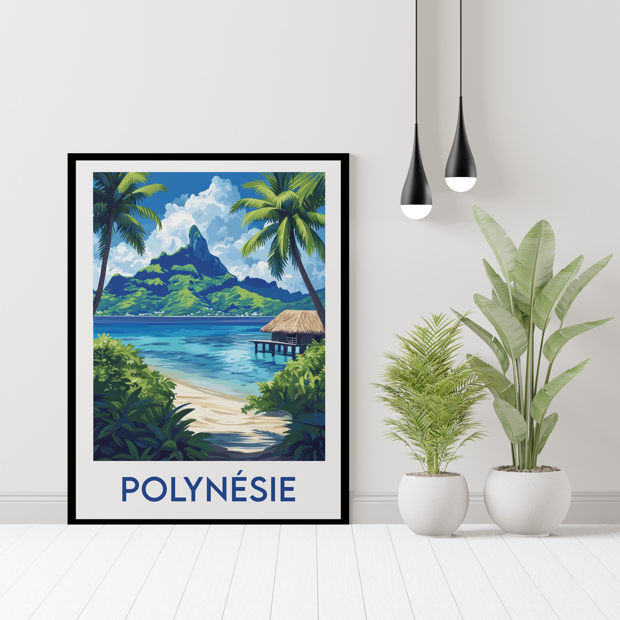 French Polynesia Poster, Polynesia France Art Print, Vintage Travel ...