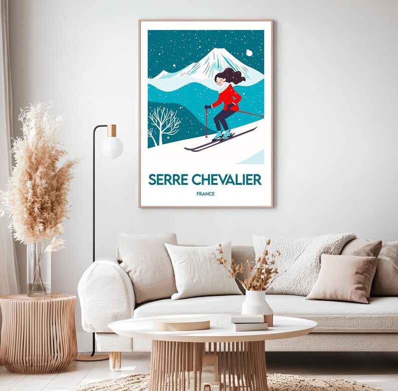 Serre Chevalier Ski Poster, Serre Chevalier Art Print, Serre Chevalier ...