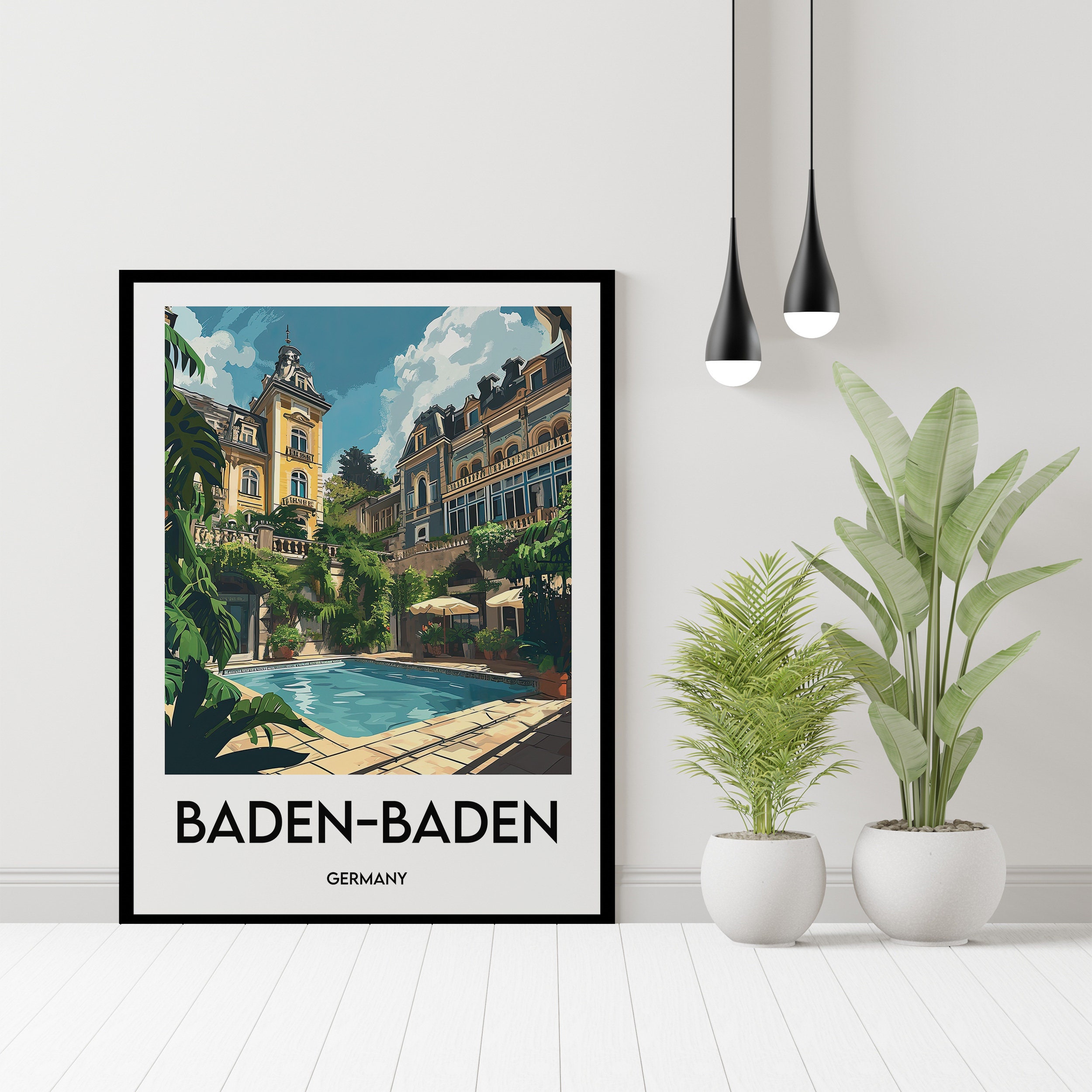 Baden-baden Print, Baden-baden Poster, Karlsruhe Wall Art, Deutschland ...