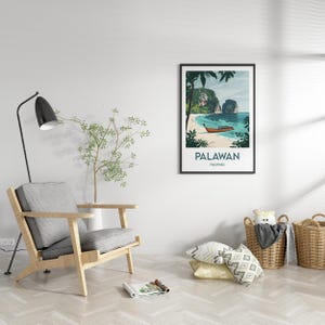 Palawan Poster, Palawan Art Print, Palawan Philippines, Vintage Travel ...