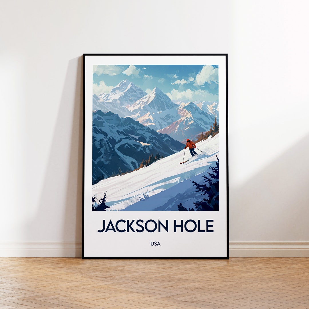 Jackson Hole Poster, Jackson Hole Kunstdruck, Jackson Hole SKI RESORT ...