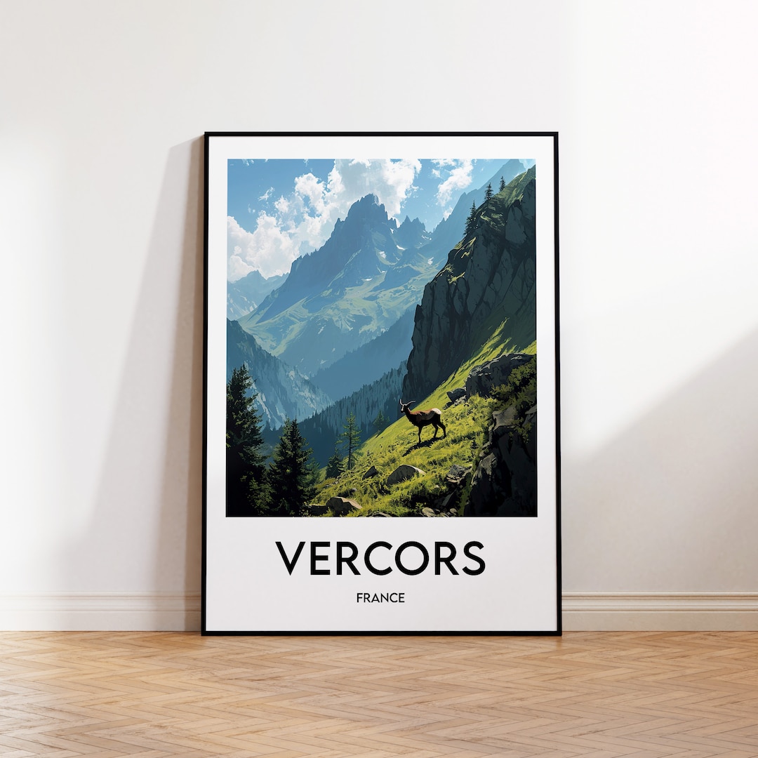 Vercors Massif Poster, Vercors Art Print, Vercors France Illustration ...