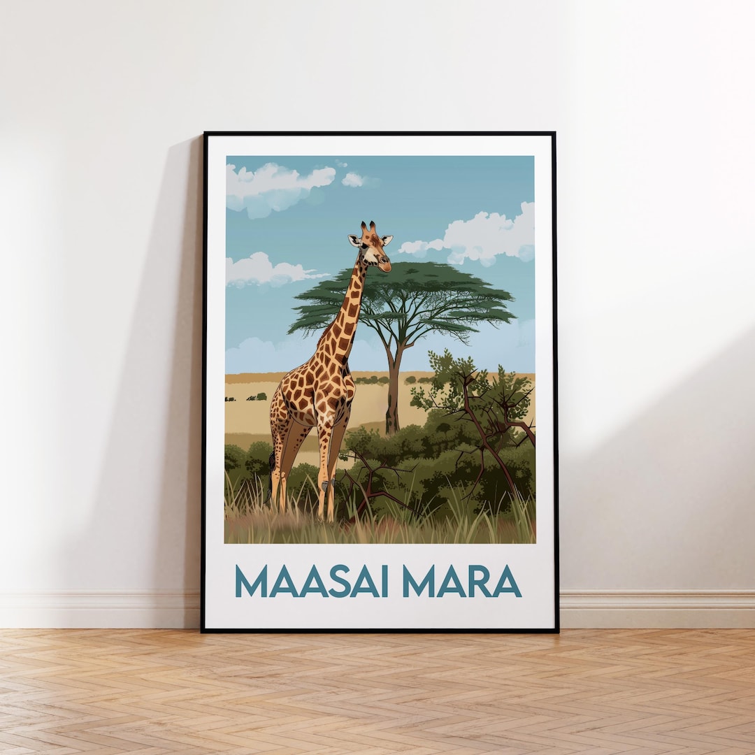 Maasai Mara Poster, Maasai Mara Art Print, Maasai Mara Park Safari ...