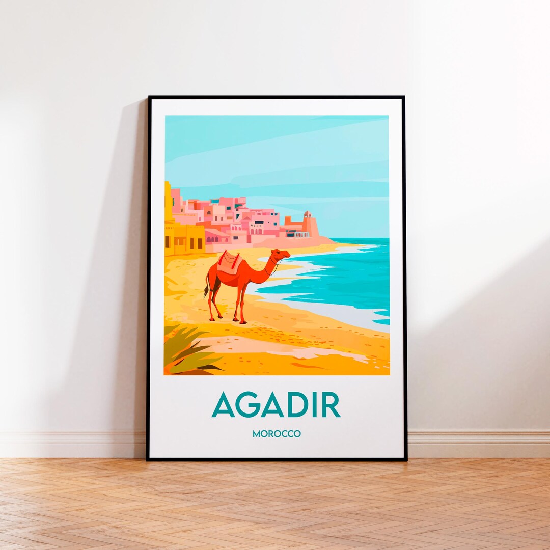 Agadir Poster, Agadir Art Print, Agadir Morocco Customizable, Agadir ...