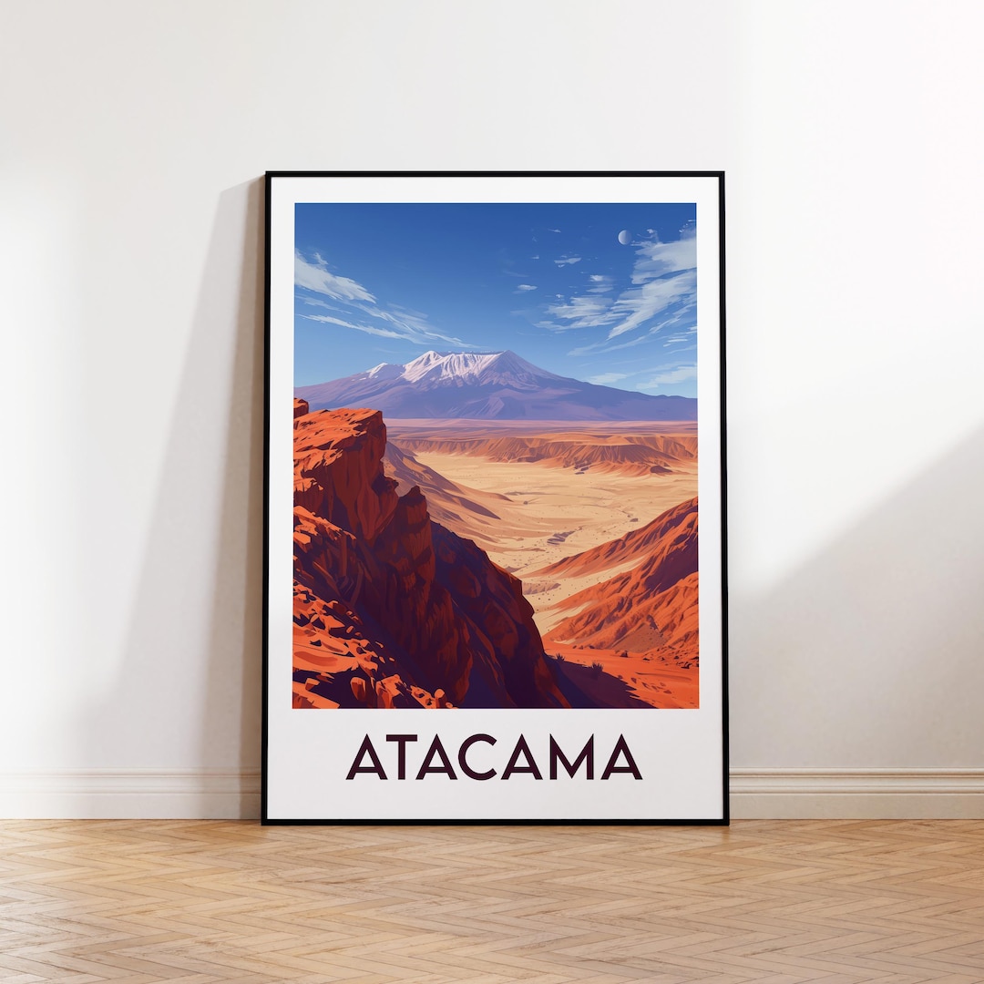 Atacama Desert Poster, Atacama Desert Art Print, Vintage Travel Poster ...