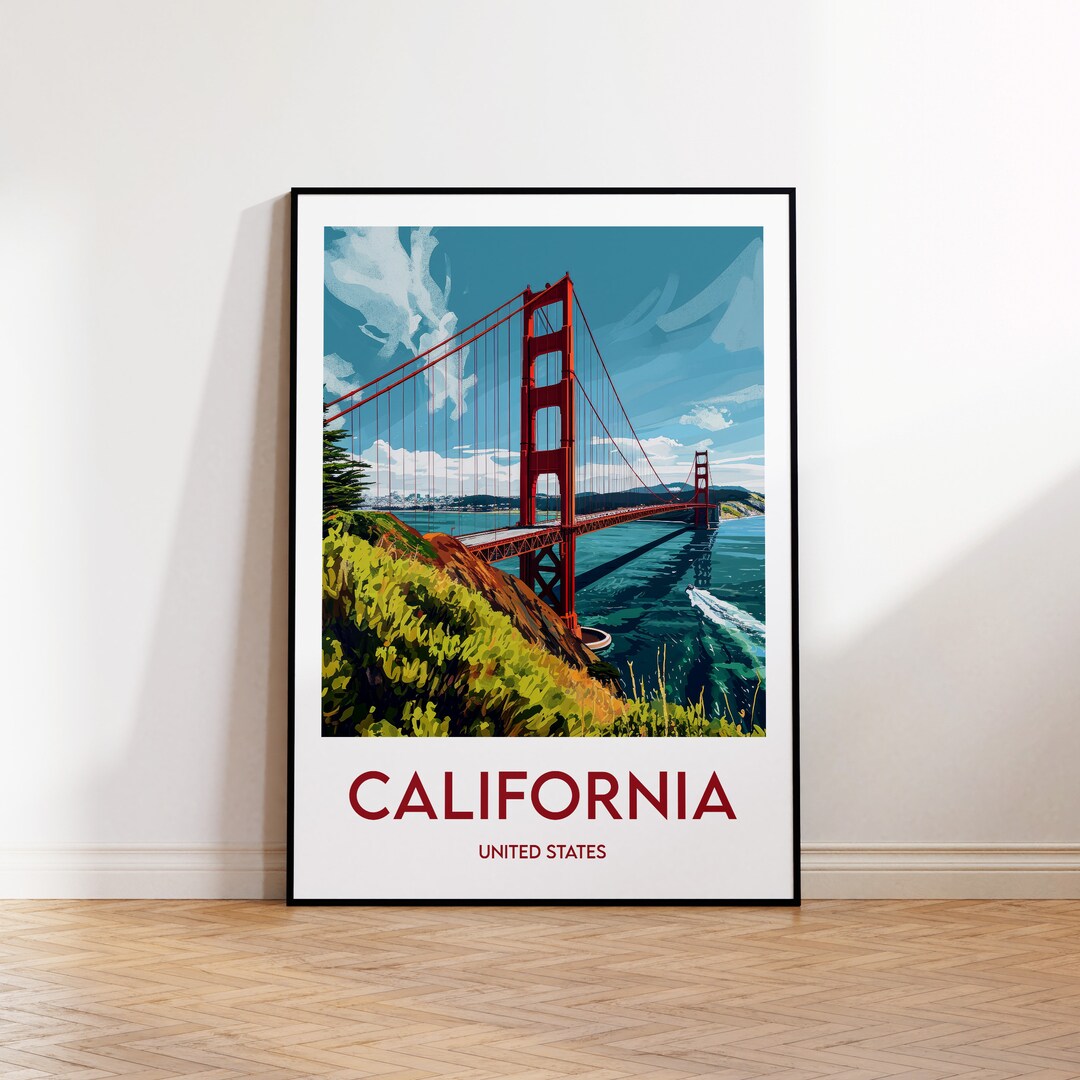 California Poster, California Art Print, California United States ...