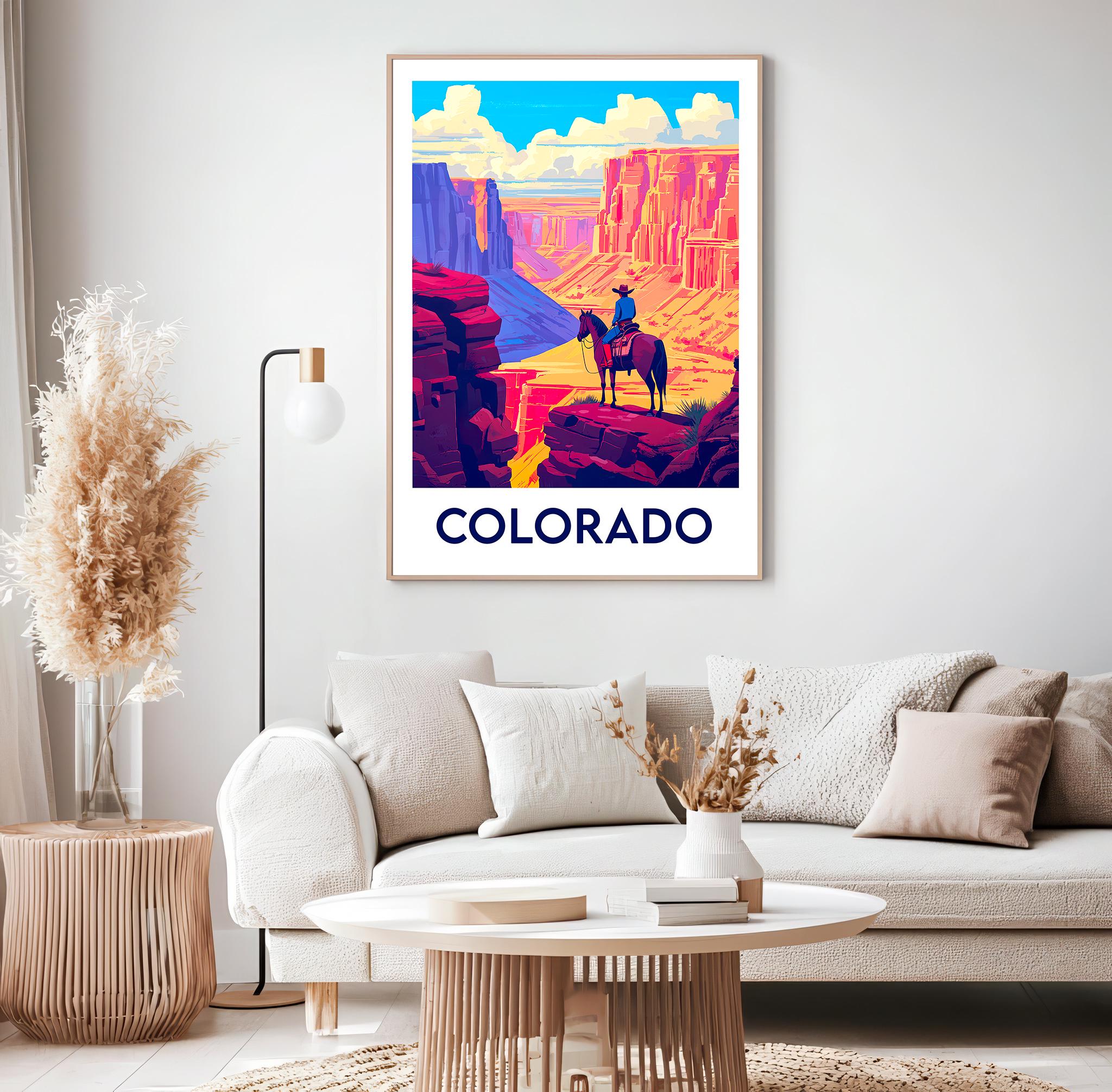 Colorado Poster, Colorado Art Print, Colorado USA Customizable, Vintage ...