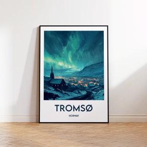 Tromso Poster, Tromso Art Print, Tromso Norway Illustration, Vintage ...