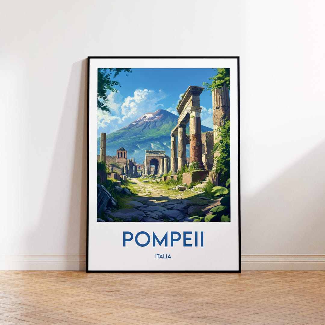 Pompeii Travel Poster, Pompeii Art Print, Pompeii Italia, Pompeii Gift ...