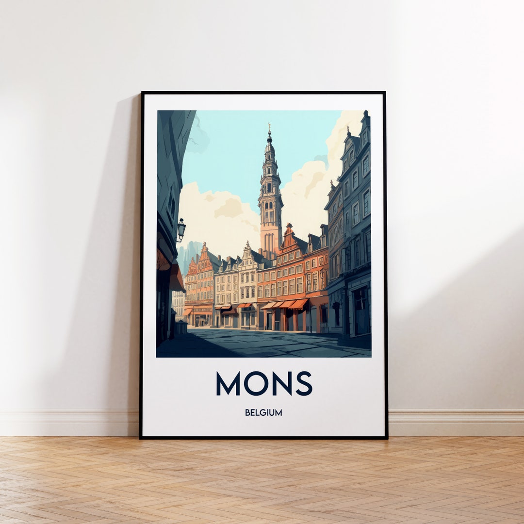 Mons Print Mons Poster Mons Belgium Wall Art Mons Belgium - Etsy