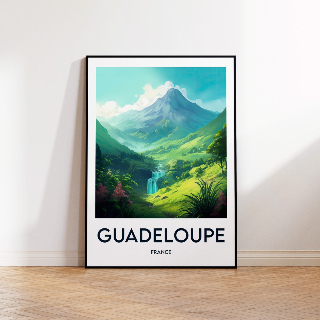 Guadeloupe Poster, Guadeloupe Print, Guadeloupe France Illustration ...