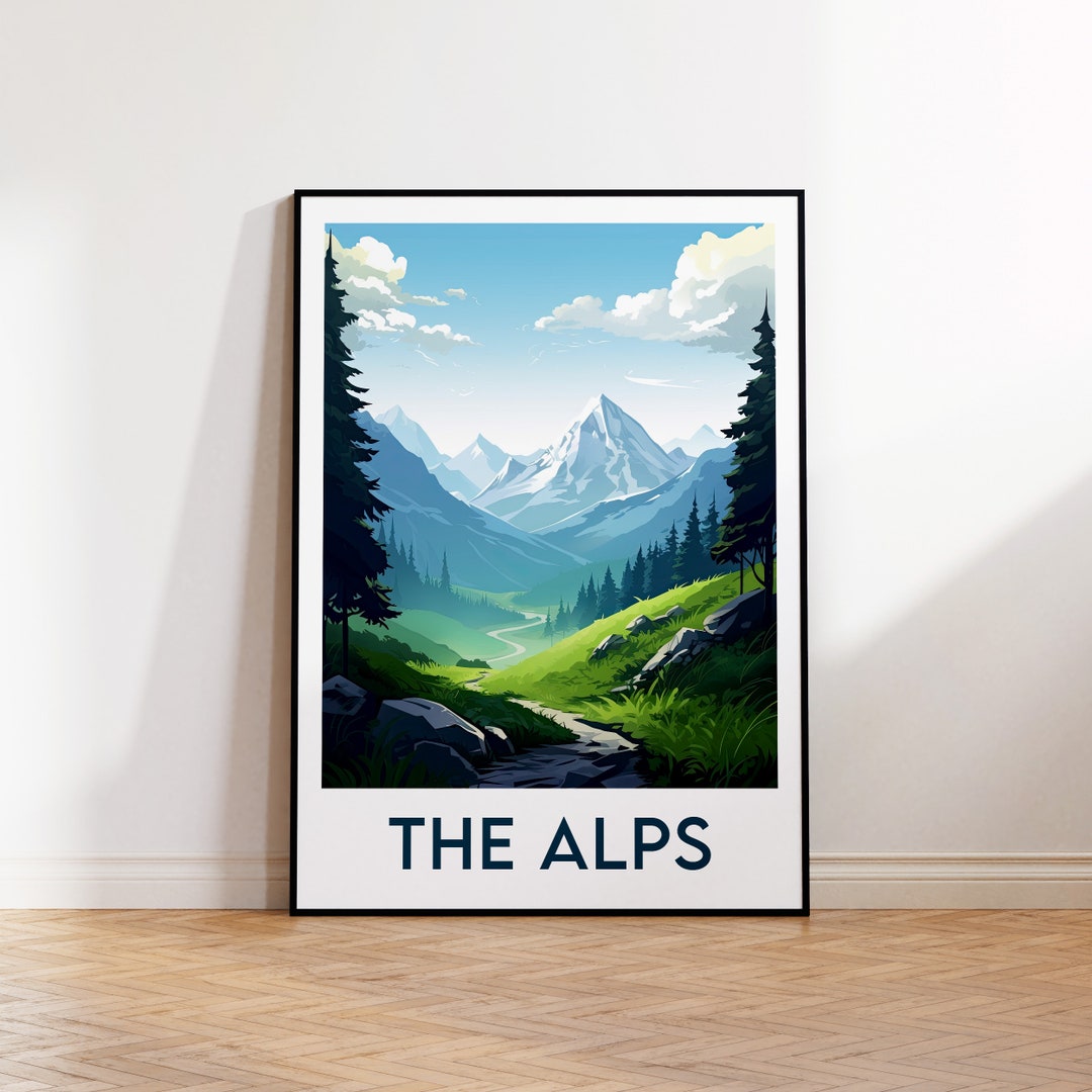 The Alps Poster, the Alps Print, the Alps Gift, the Alps Wall Art, Mont ...