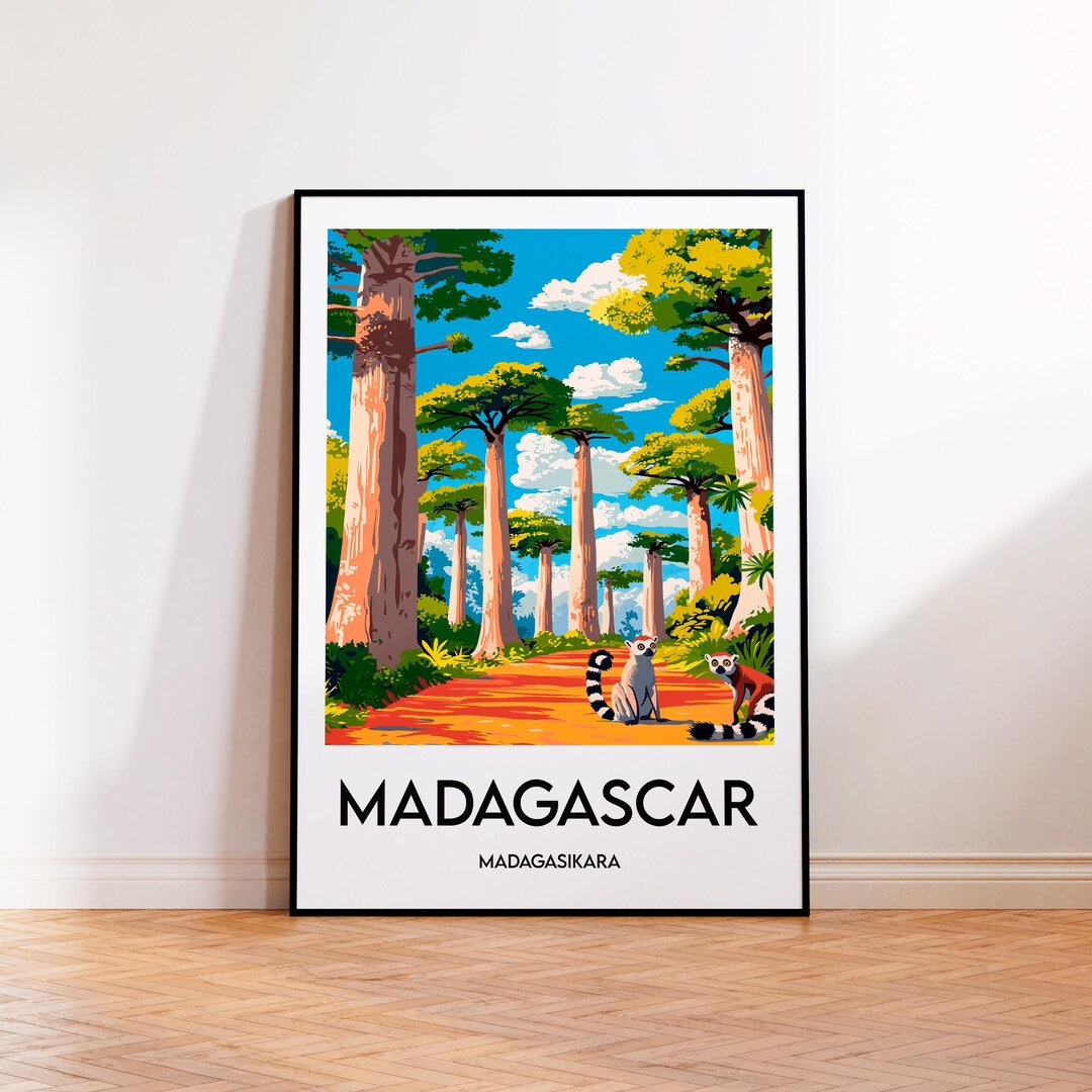 Madagascar Poster, Madagascar Print, Madagasikara Art Print, Madagascar ...