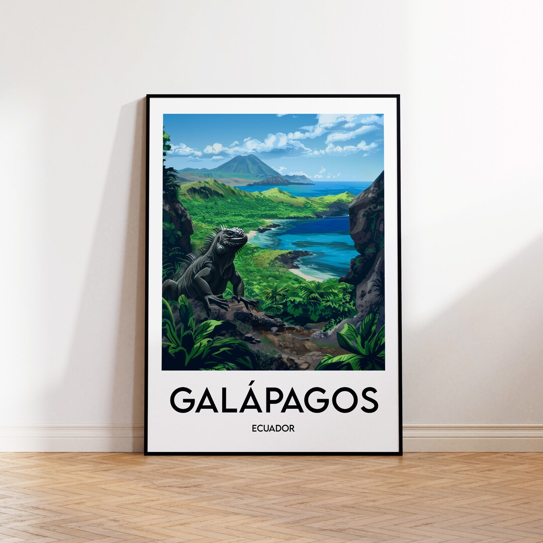 Islas Galápagos Poster, Galapagos Art Print, Galápagos Ecuador ...