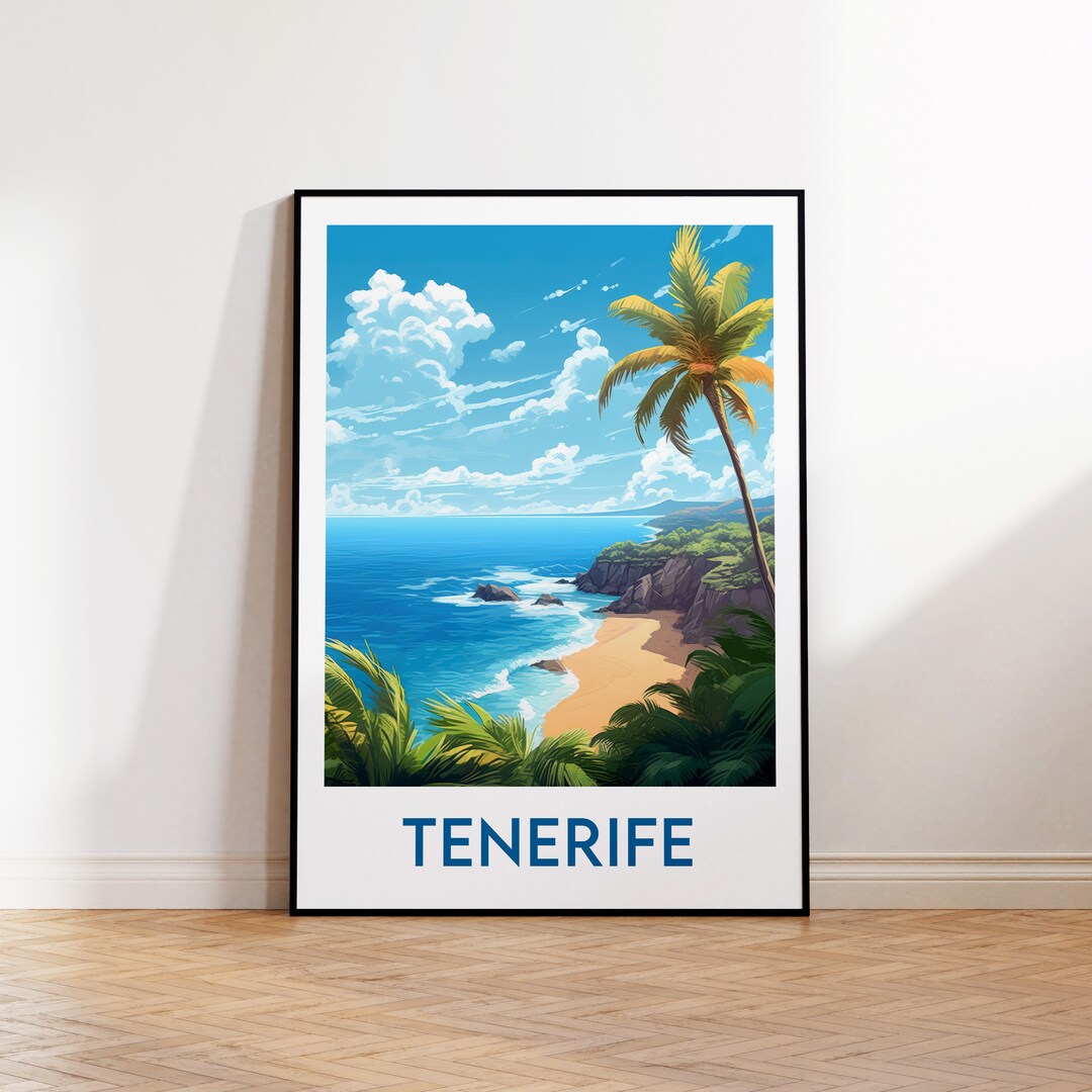 Tenerife Poster, Tenerife Spain Print, Tenerife Espana Illustration ...