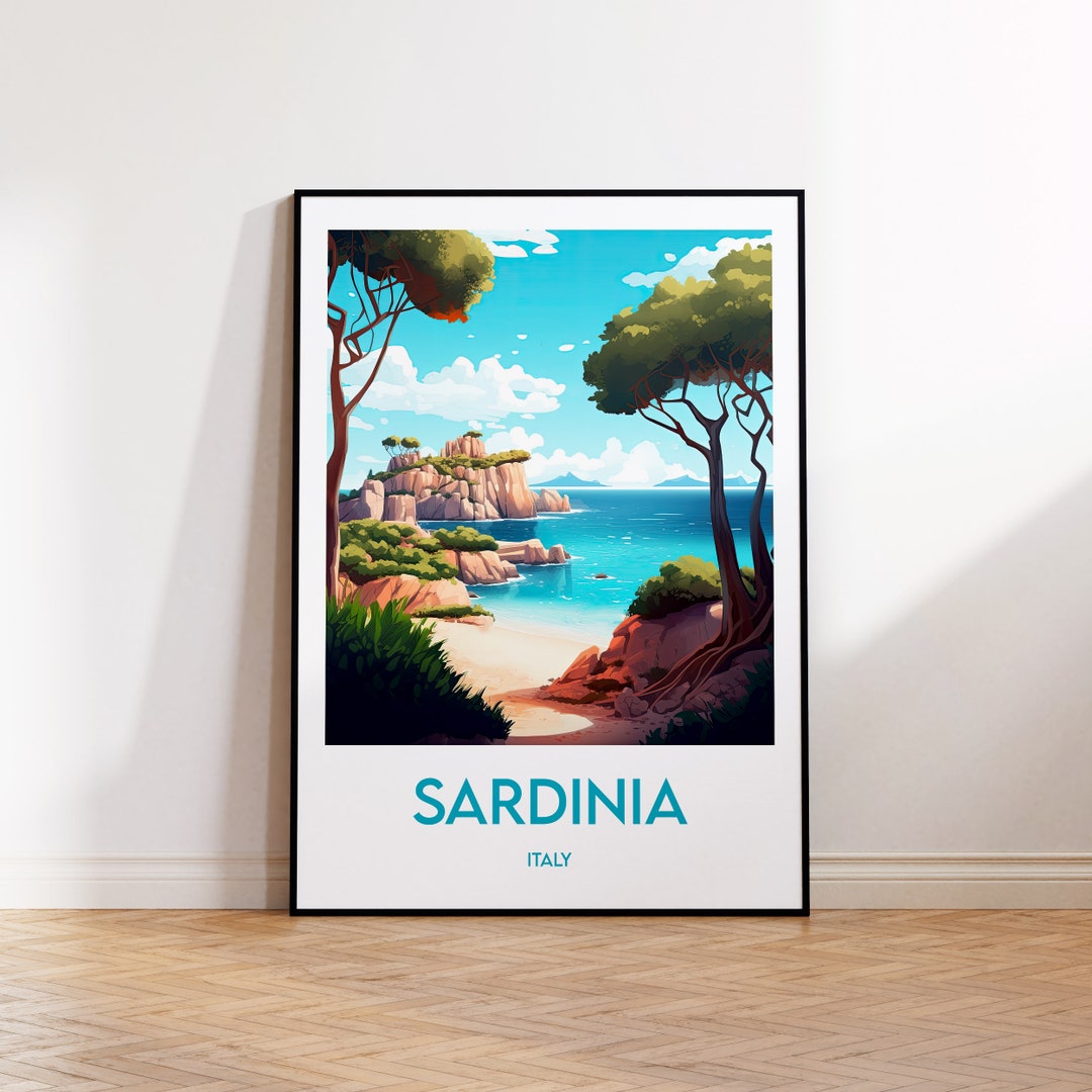 Sardinia Poster, Sardinia Art Print, Sardegna Gift, Italy Wall Art ...