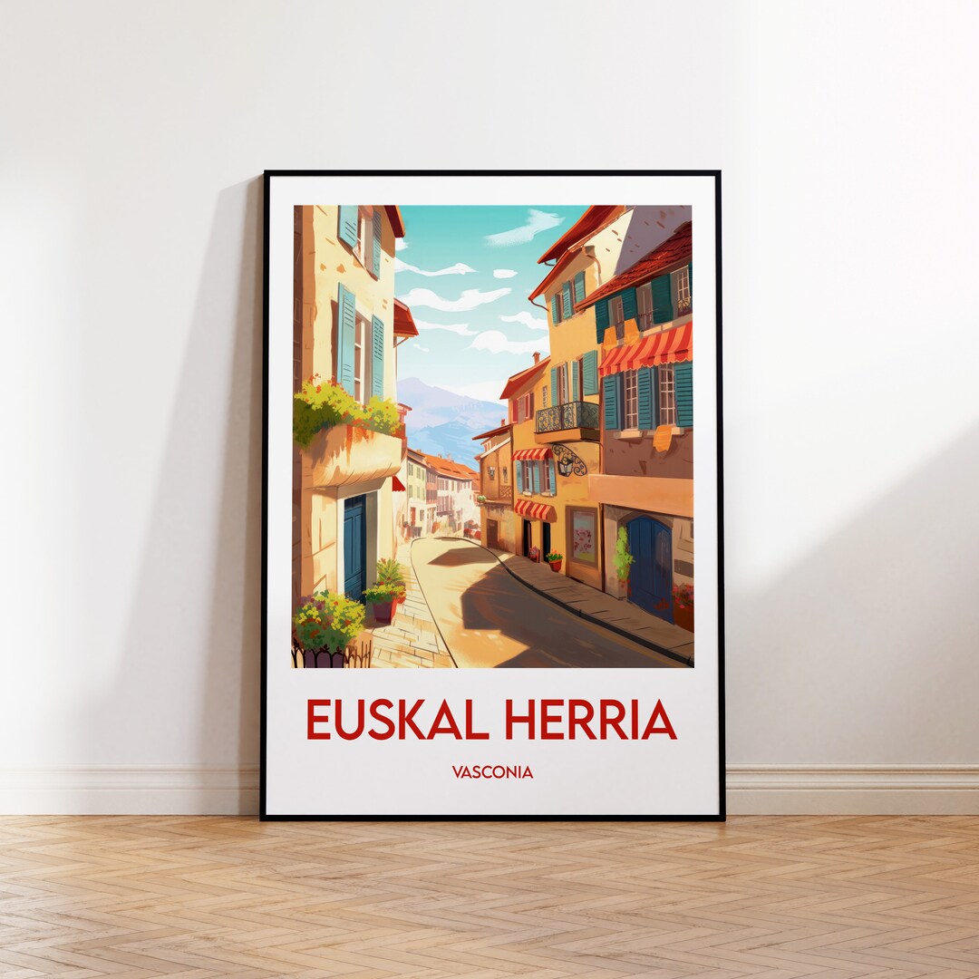 Cartel euskal herria, estampa Euskadi, regalo País Vasco, arte pared vasconia, cartel euskal ...