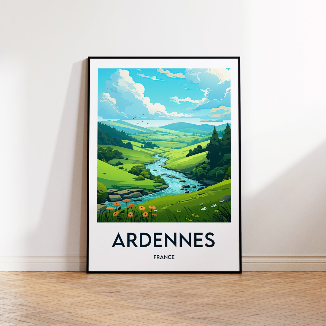 Ardennes Travel Poster, Ardennes Art Print, the Ardennes Watercolor ...