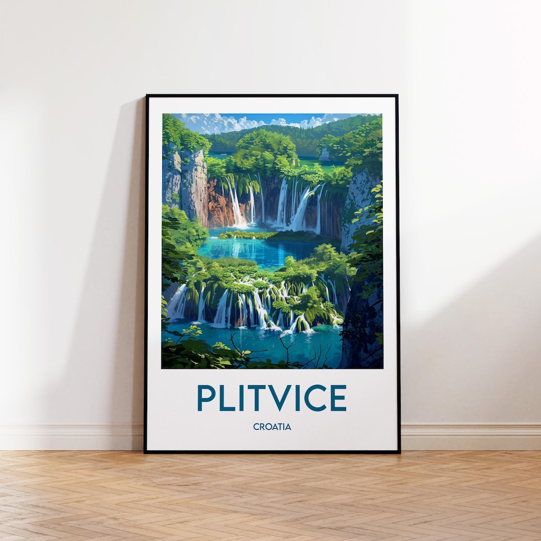 Plitvice Poster, Plitvice Art Print, Plitvice Croatia Waterfalls Travel ...