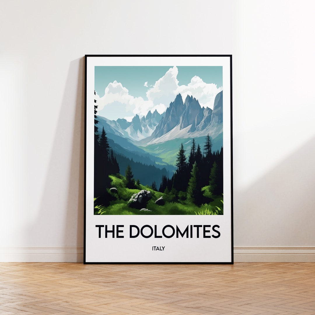 The Dolomites Poster, the Dolomites Print, the Dolomites Italy, Vintage ...