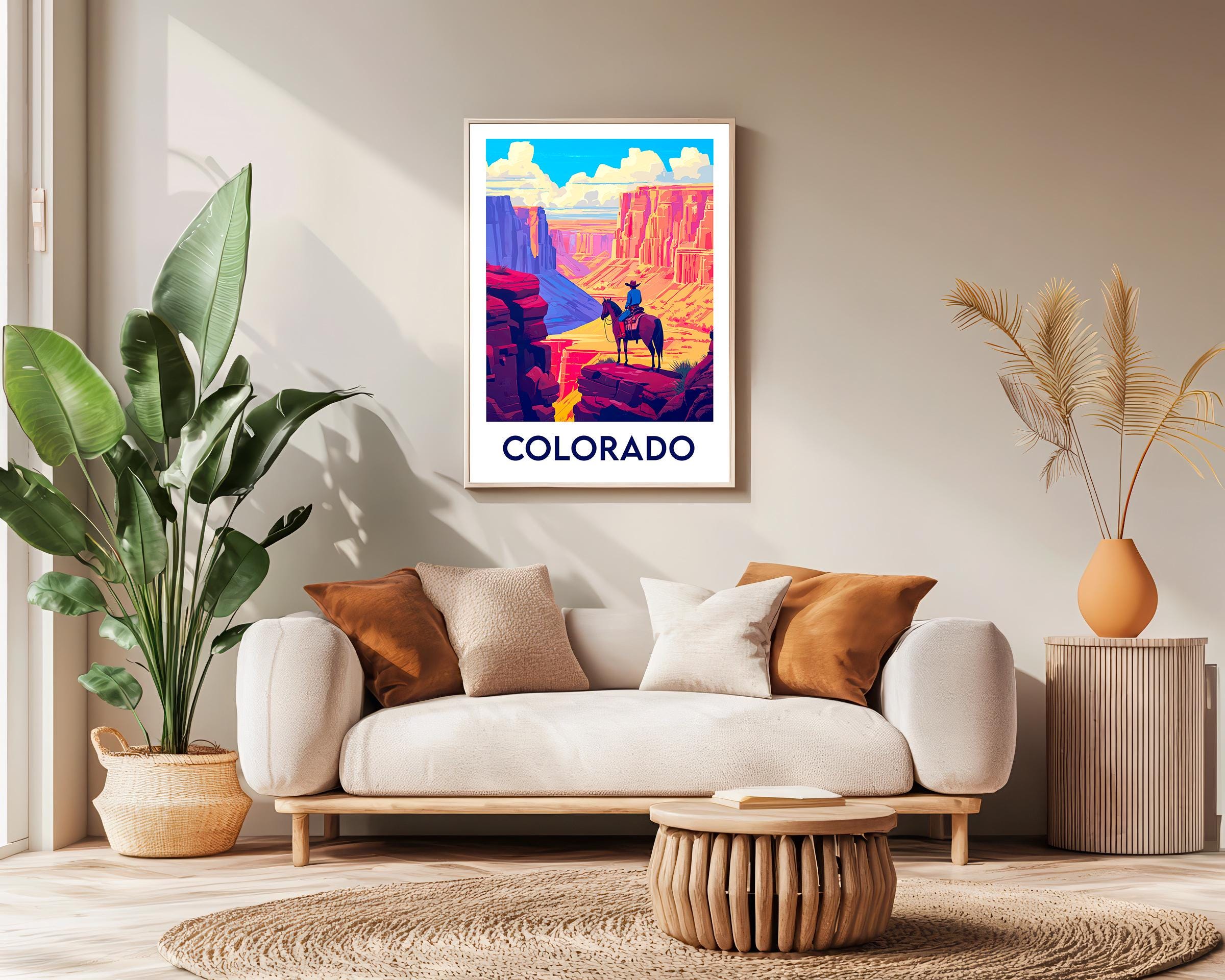 Colorado Poster, Colorado Art Print, Colorado USA Customizable, Vintage ...