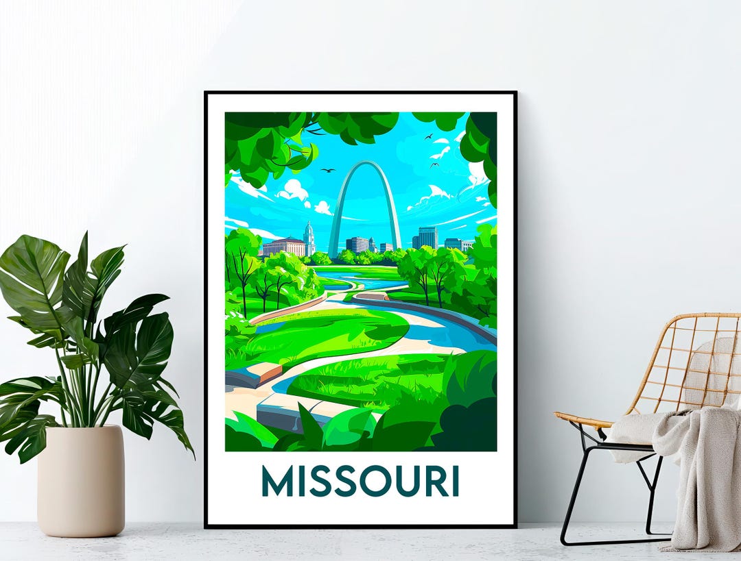 Missouri Poster, Missouri Art Print, Missouri USA Customizable, Vintage ...