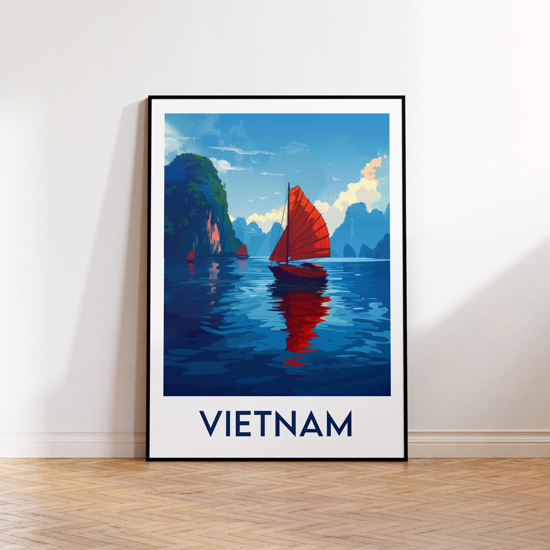 Vietnam Poster, Vietnam Art Print, Vietnam, Vintage Travel Poster ...