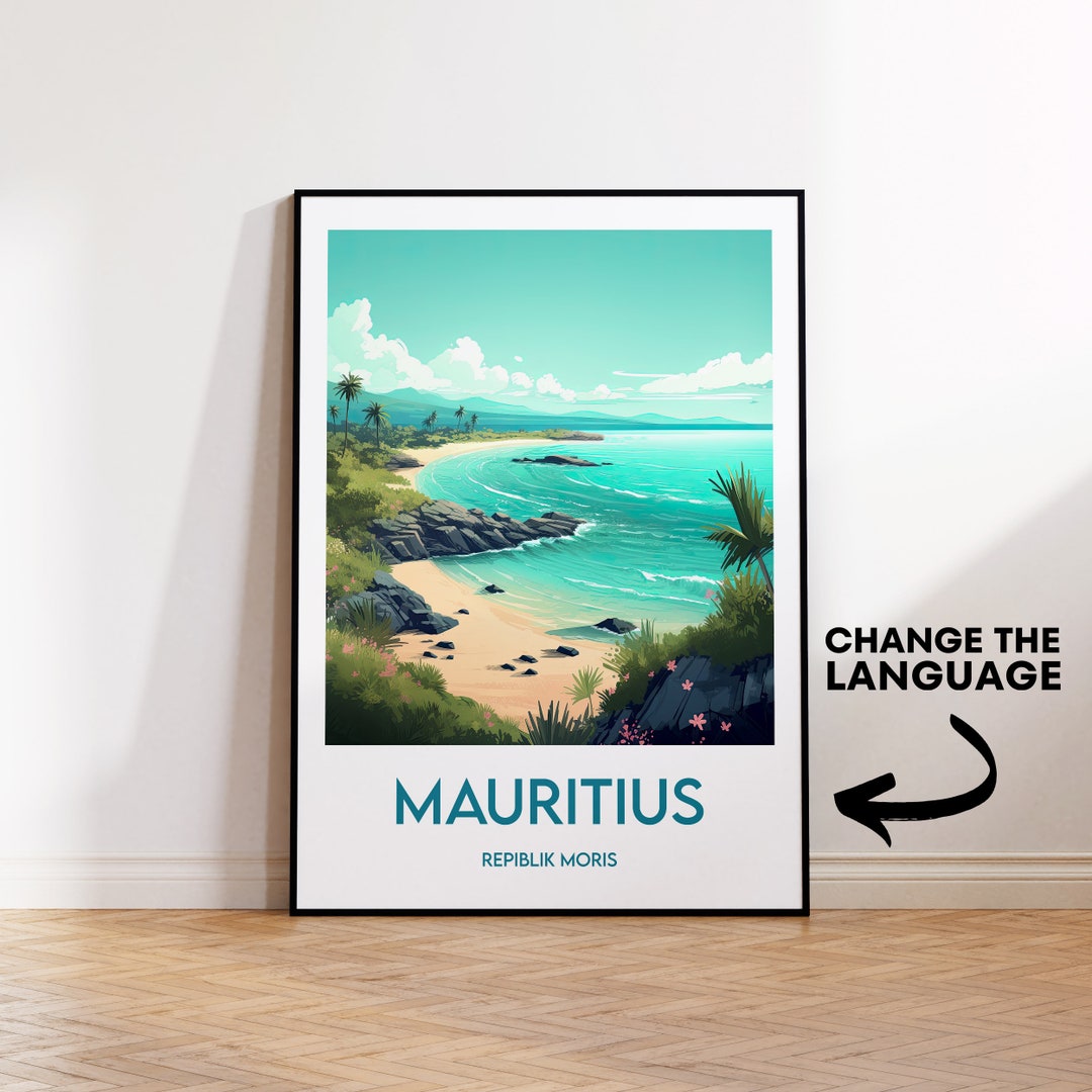 Mauritius Poster, Moris Art Print, Mauritius Gift, Mauritius Wall Art ...