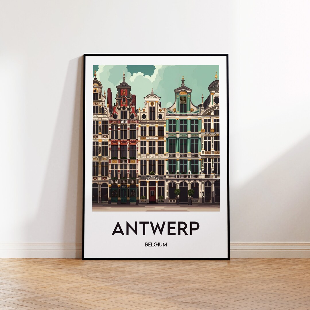 Antwerp Poster, Antwerp Art Print, Antwerp Belgium Customizable ...