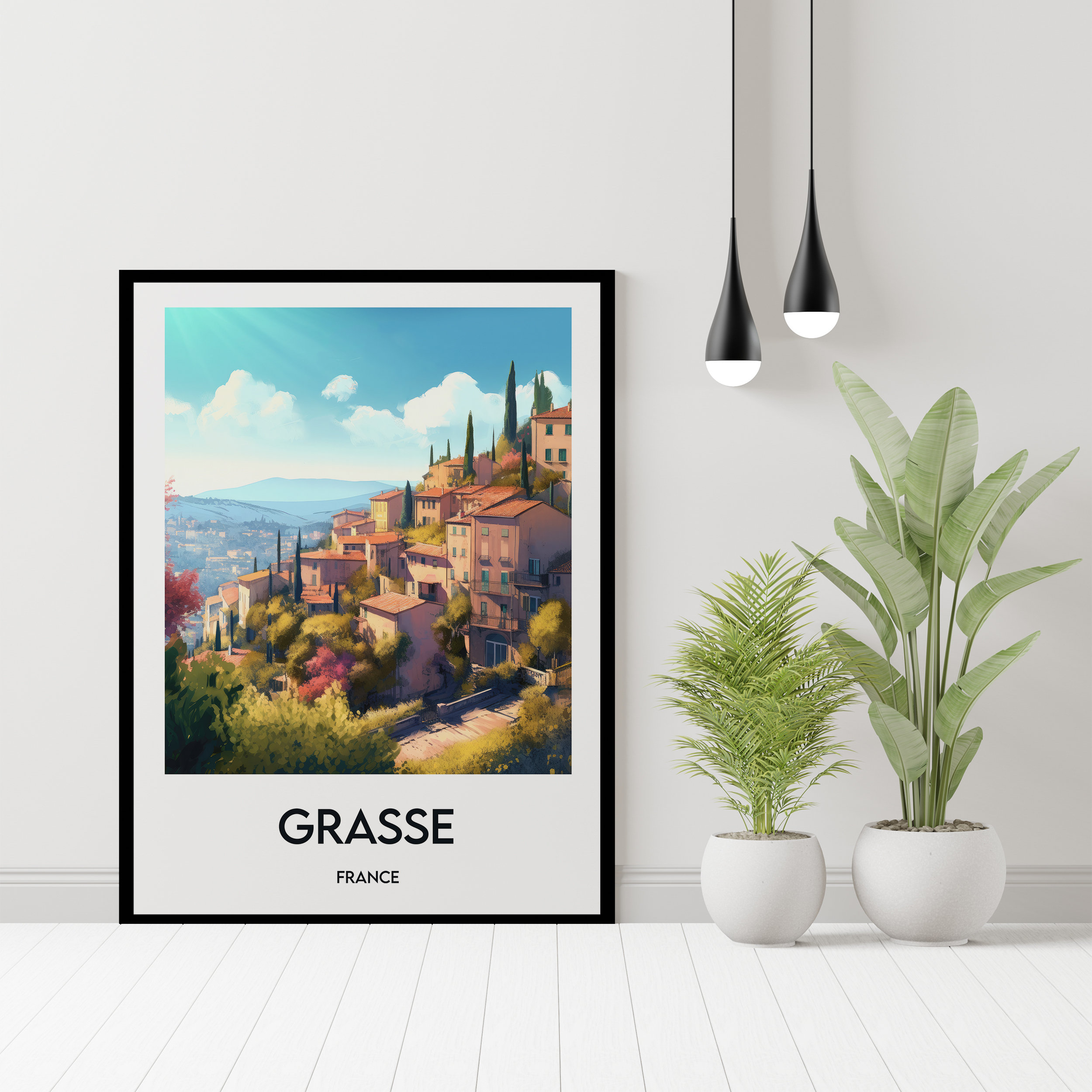 Grasse Village, Grasse Poster, Grasse Art Print, Grasse Gift, Fragonard ...