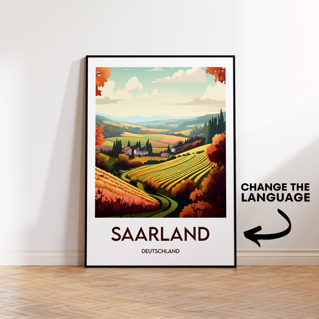 Saarland Print, Saarland Deutschland Poster, Saarbrücken Wall Art ...