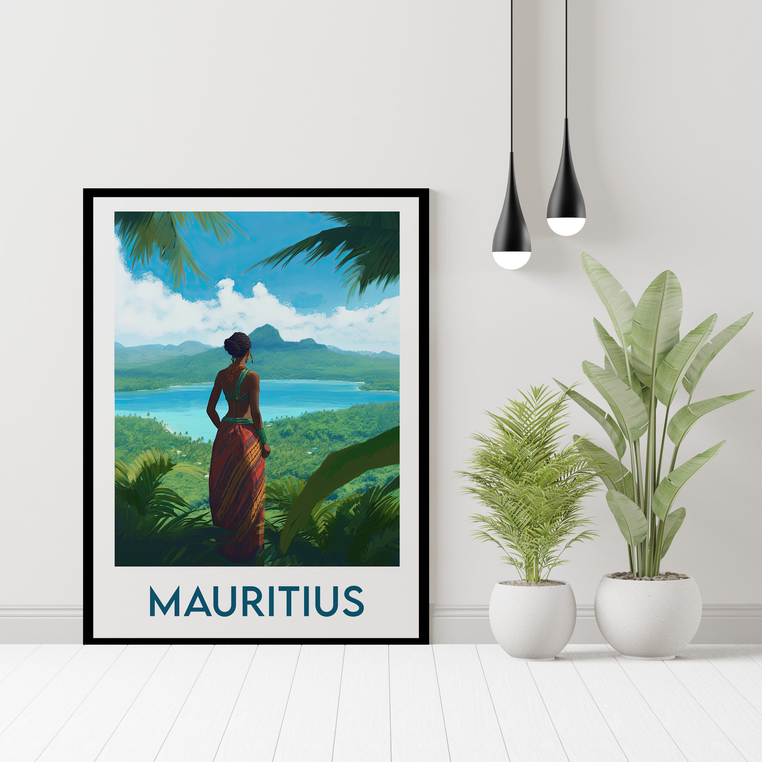 Mauritius Poster, Mauritius Island Print, Mauritius Illustration, Moris ...