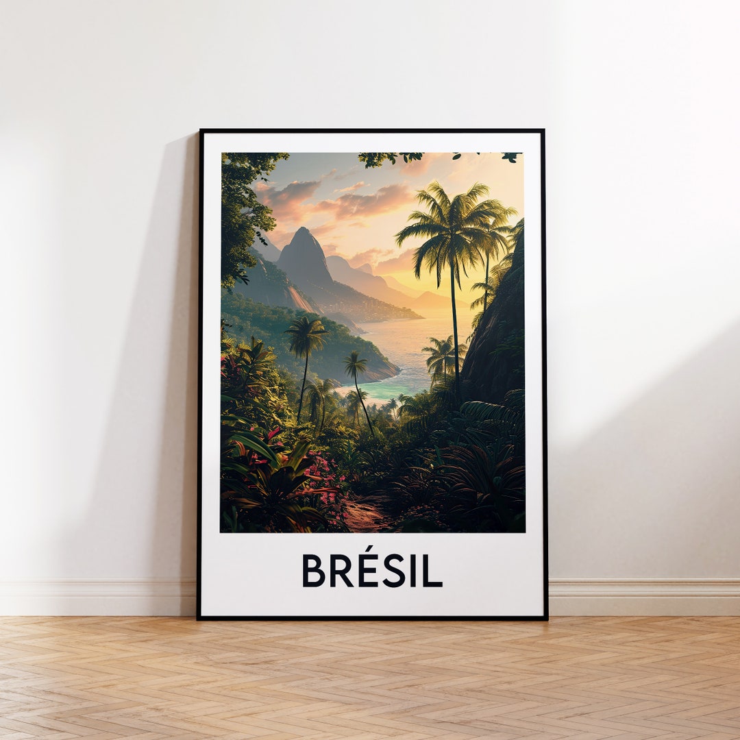 Brazil Travel Poster, Brazil Art Print, Brazil Illustration, Brazil ...