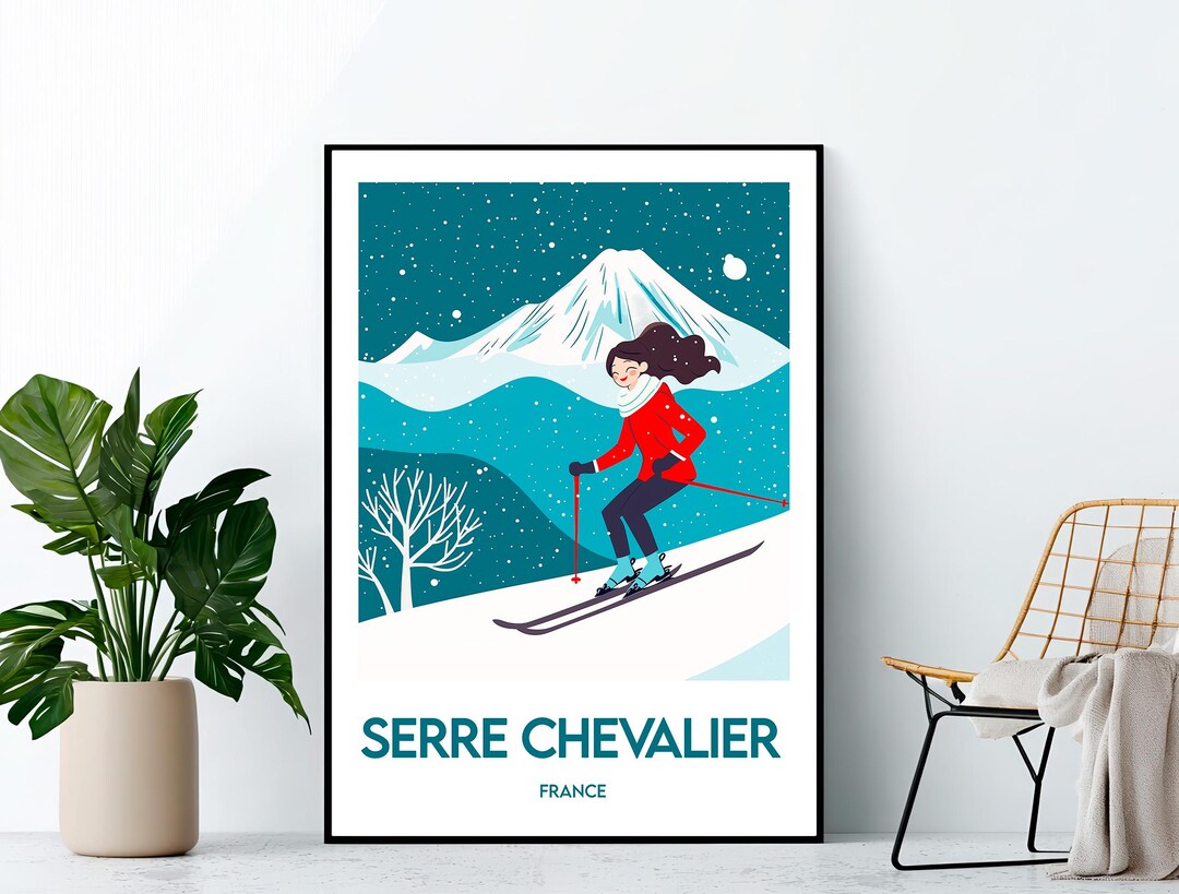 Serre Chevalier Ski Poster, Serre Chevalier Art Print, Serre Chevalier ...