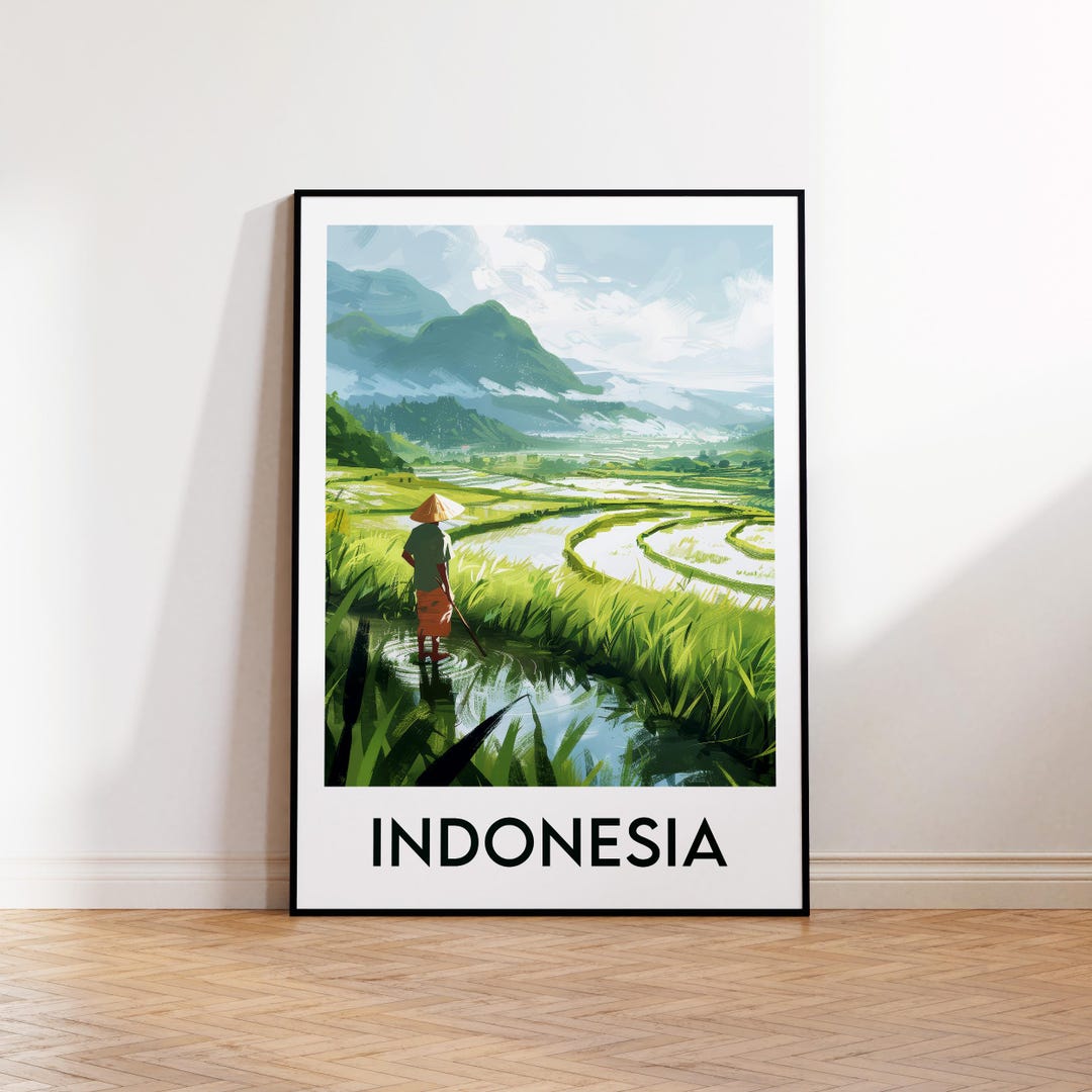 Indonesia Poster, Indonesia Art Print, Indonesia Island, Vintage Travel ...