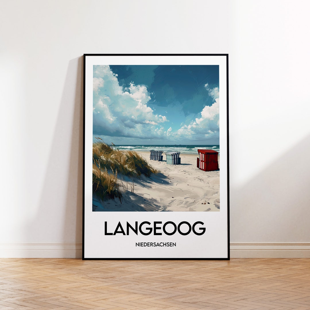 Langeoog Travel Poster, Langeoog Art Print, Langeoog Deutschland ...