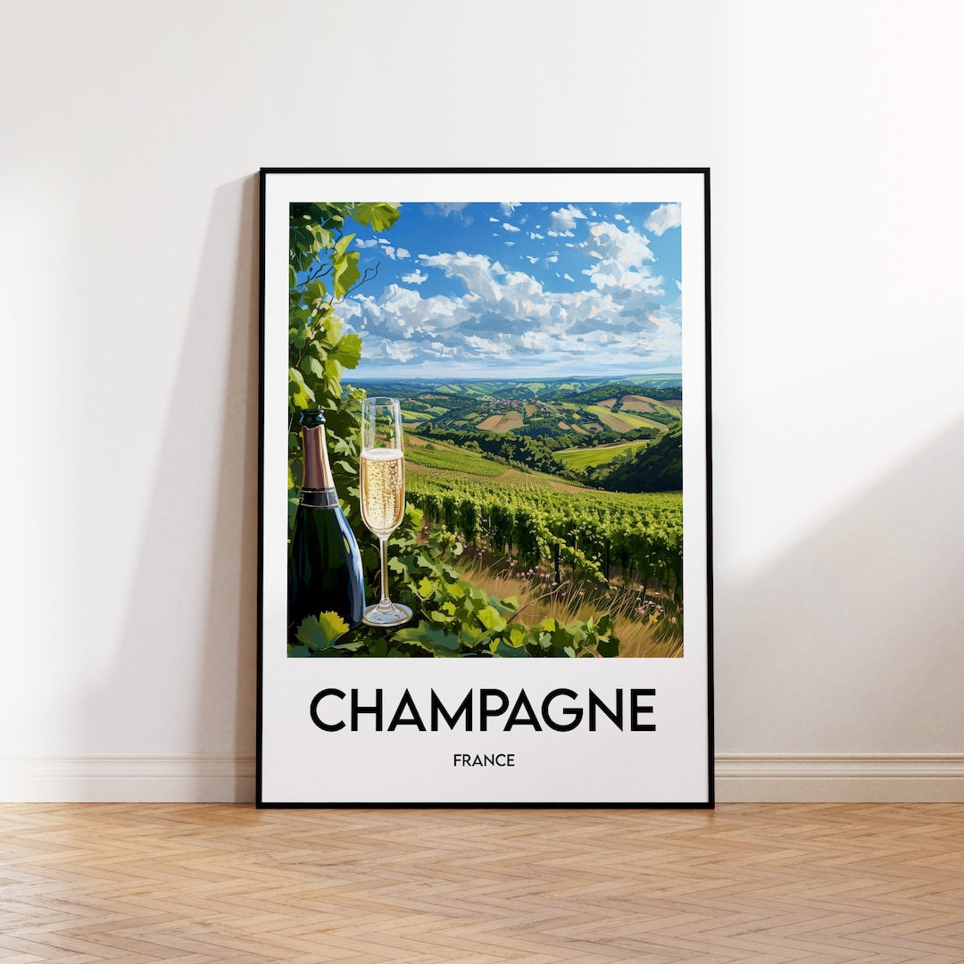 Champagne Region Poster, Champagne Poster, Champagne Art Print ...