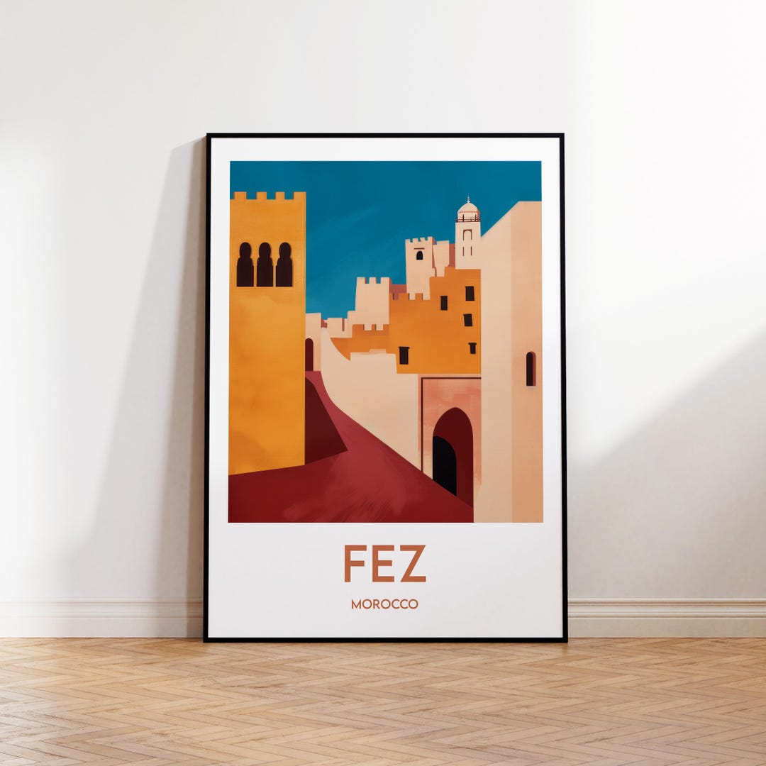 Fez Poster, Fez Morocco Art Print, Fez Morocco, Fez Morocco Gift ...