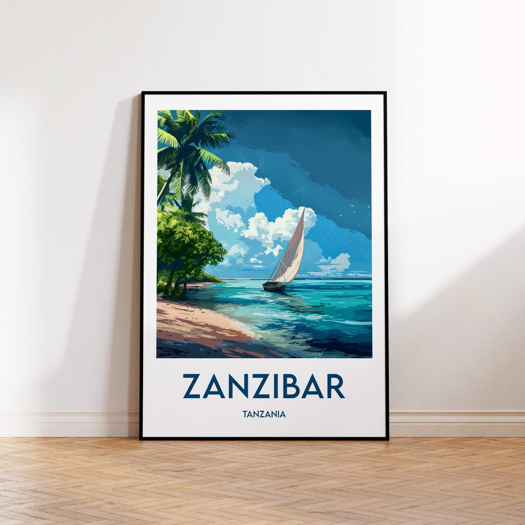 Zanzibar Poster, Zanzibar Art Print, Zanzibar Tanzania, Vintage Travel ...