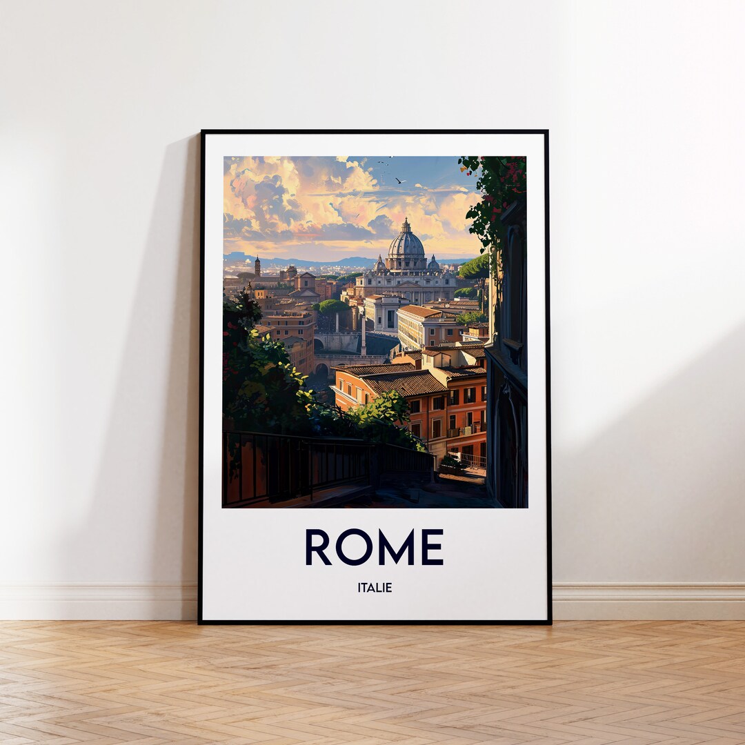 Rome Black & White Print, Roma Poster, Rome Wall Art, Rome Retro Travel ...