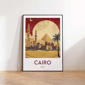 Cairo Poster, Cairo Art Print, Cairo Egypt Customizable, Cairo Egypt القاهرة مصر, Vintage Travel ...