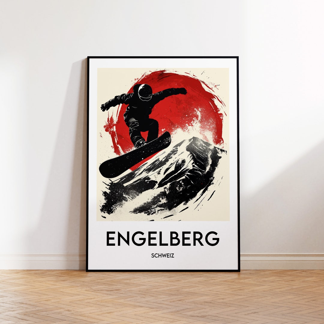 Engelberg Poster, Engelberg Art Print, Engelberg Switzerland SKI RESORT ...