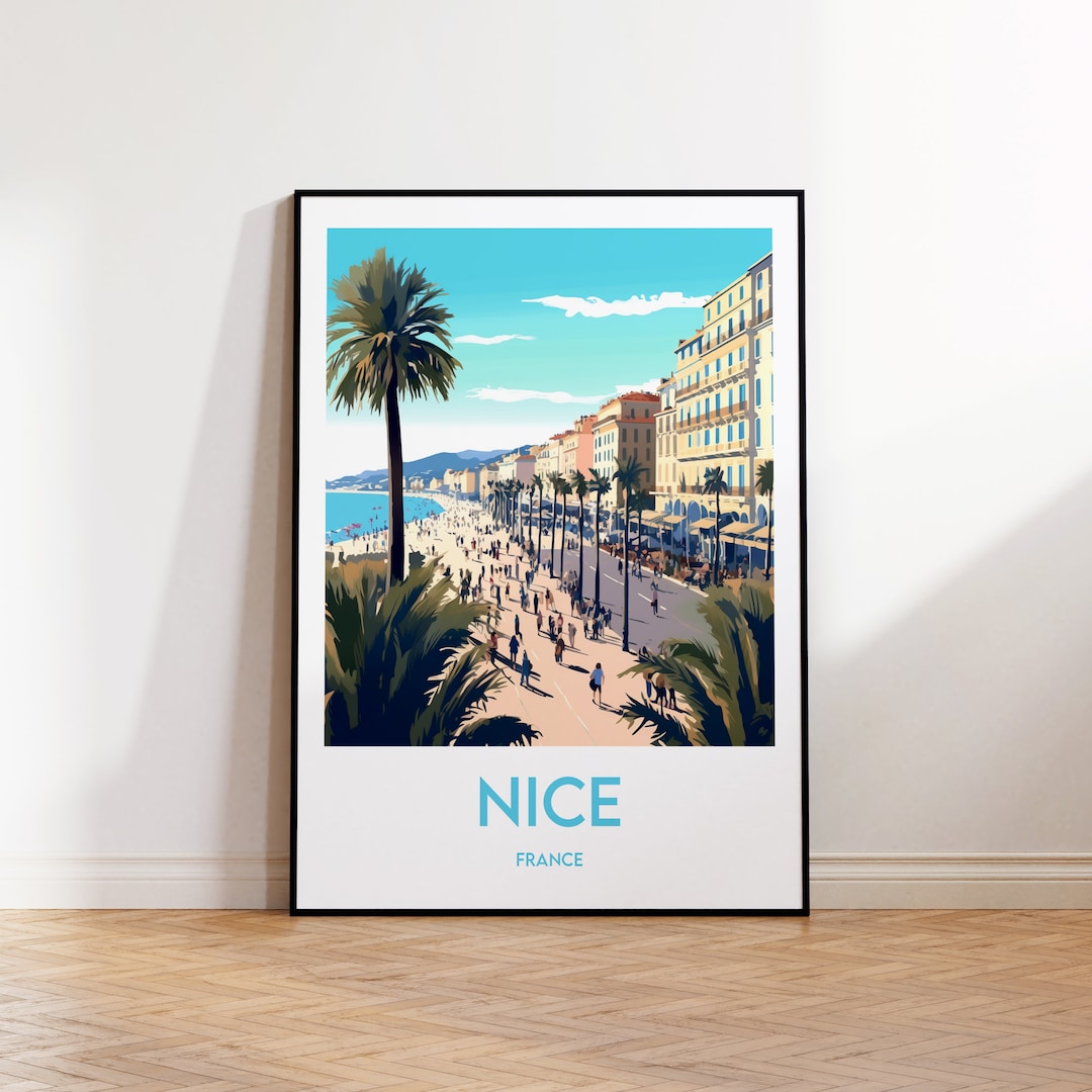 Nice Print Nice Poster French Riviera Wall Art Cote - Etsy