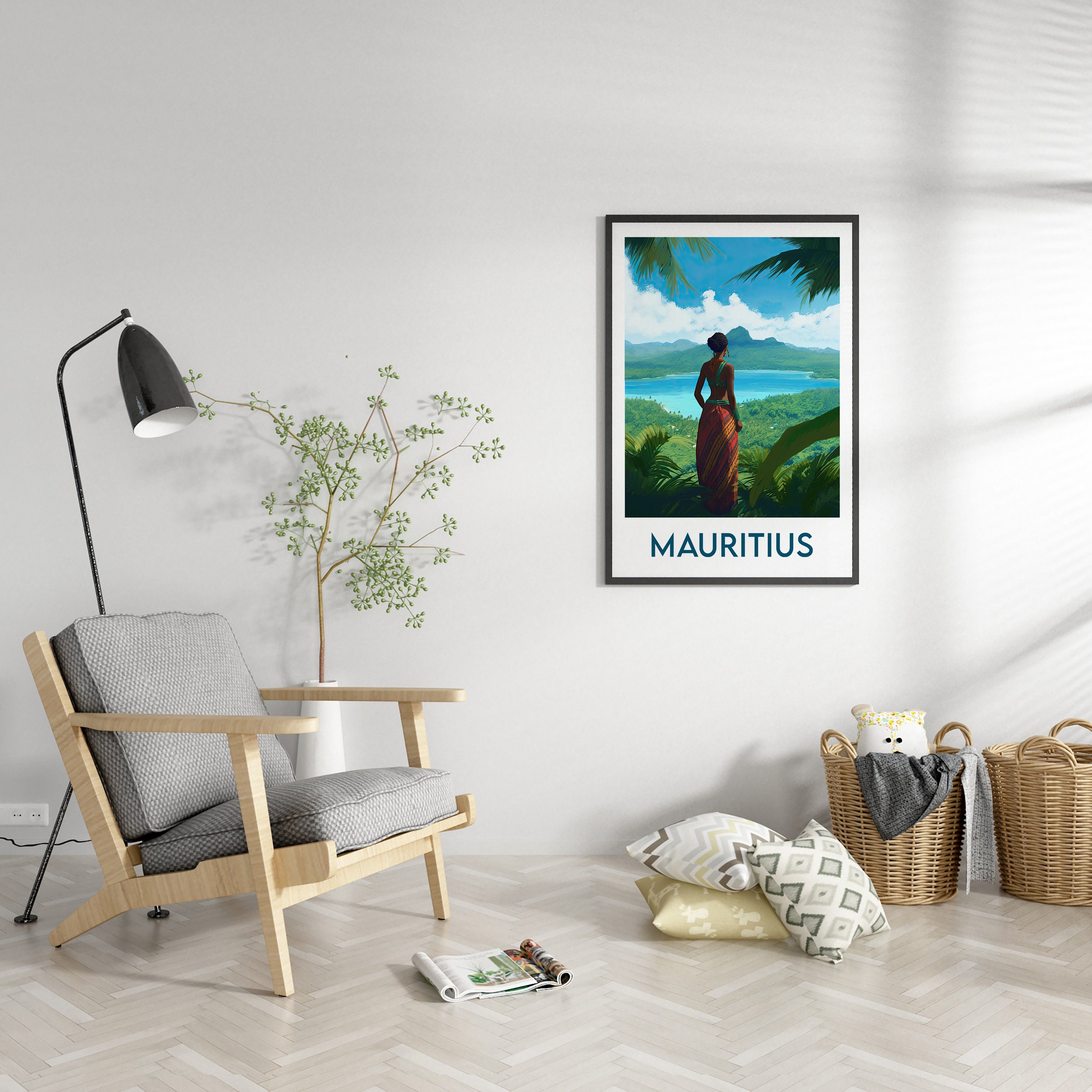 Mauritius Poster, Mauritius Island Print, Mauritius Illustration, Moris ...