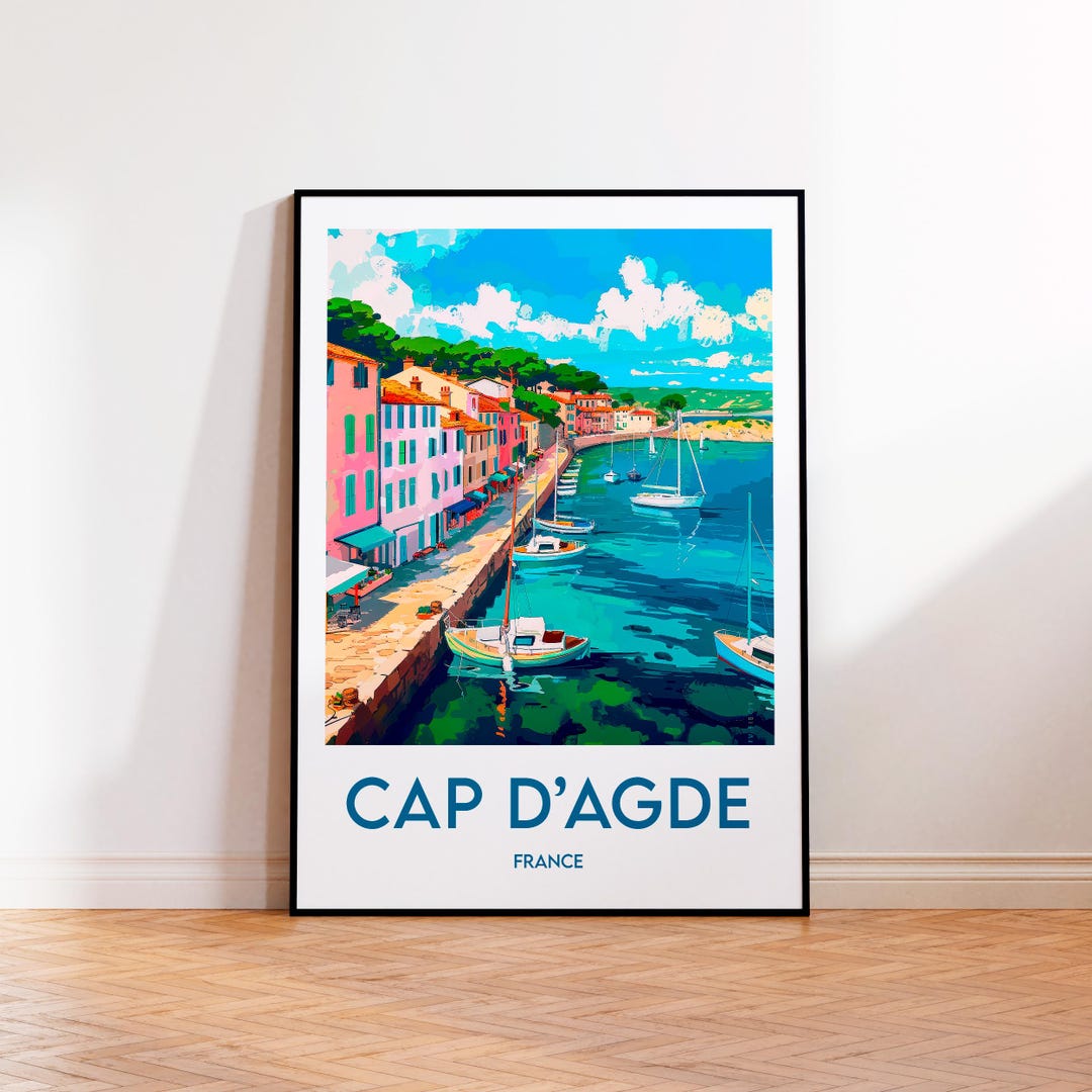 Cap D'agde Poster, Cap D'agde Art Print, France Cap Agde, Port Cap Agde ...