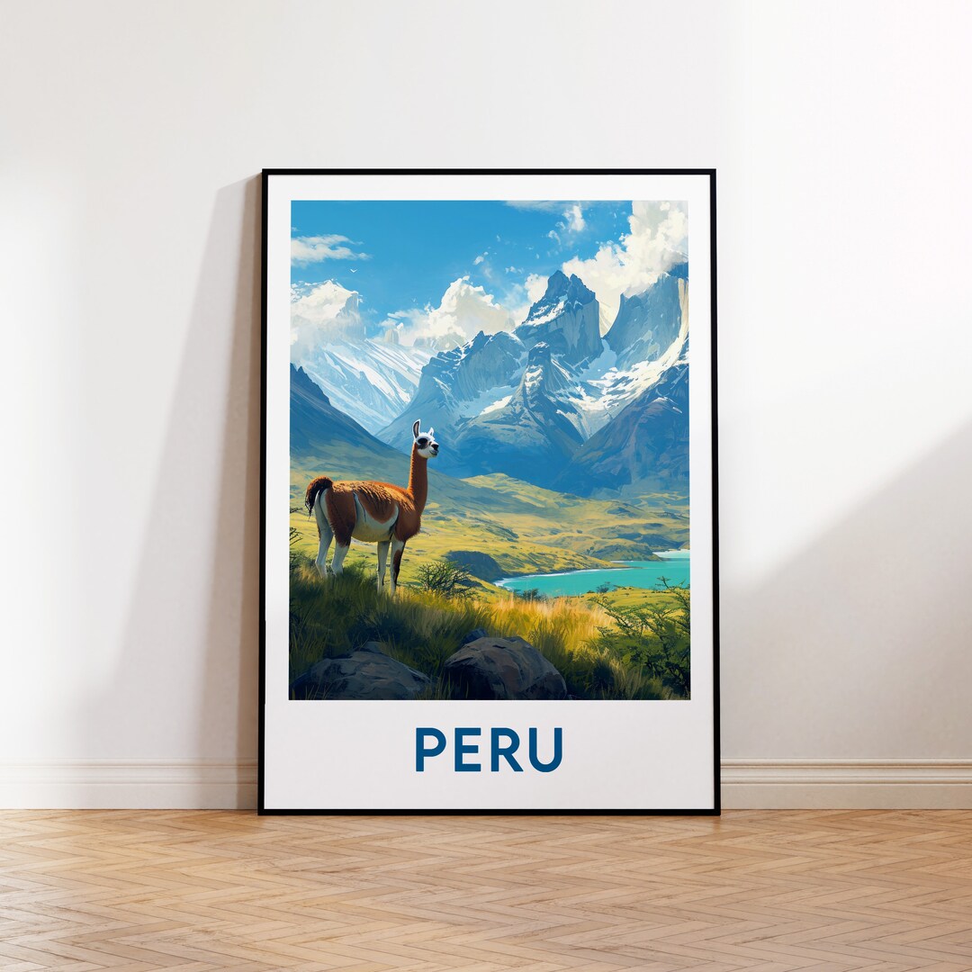 Peru Poster, Peru Kunstdruck, Peru anpassbar, Peru Geschenk, Vintage ...